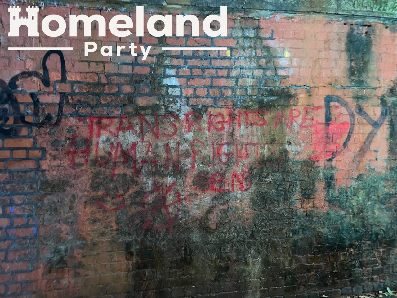 Graffiti clean up - Homeland Party